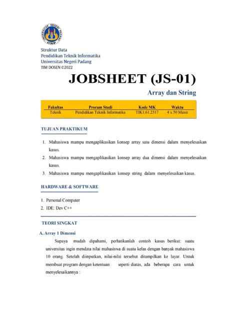Js 01 Array Dan String Pdf