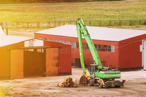 Loading Stack Of Timber Woodworking Plant Wood Stacks Waiting For