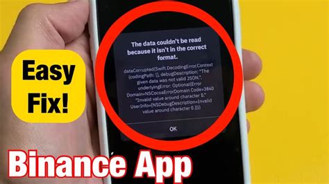binance app data couldn t be read easy fix youtube