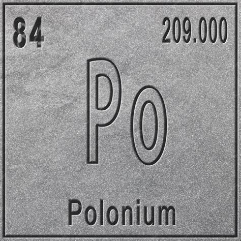 Premium Photo Polonium Chemical Element Sign With Atomic Number And Atomic Weight Periodic