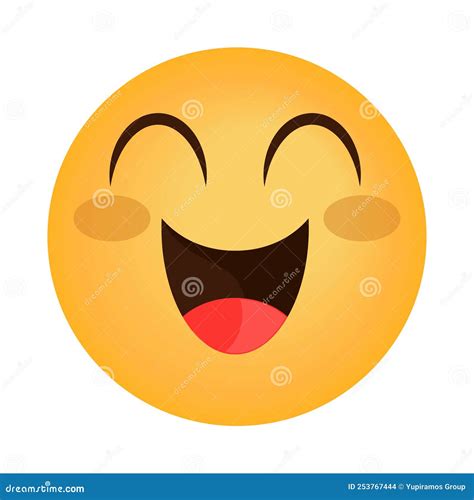 Excited Emoji Happy Stock Vector Illustration Of Character 253767444