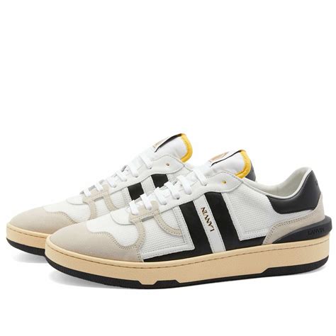 Lanvin Mens Clay Low Top Sneakers In Whiteblack Lanvin
