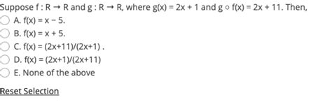 solved suppose f r → r and g r → r where g x 2x 1