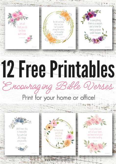 12 Encouraging Free Printable Bible Verses Kindly Unspoken