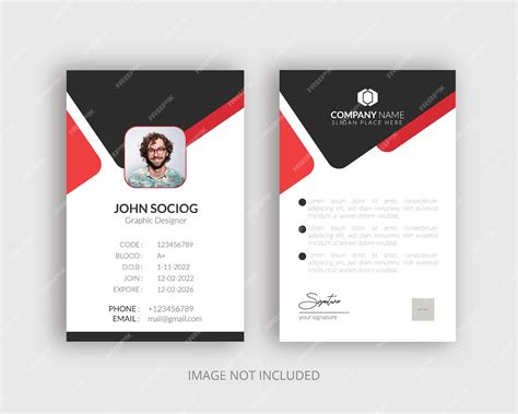Premium Vector Id Card Layout With Blue Accentsmodern And Minimalist