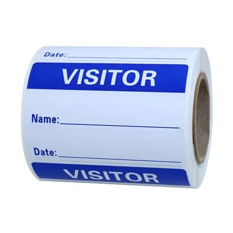 Buy Hybsk Visitor Pass Blue Visitor Identification Labels 2x3 Inch Stickers 300 Labels Per Roll