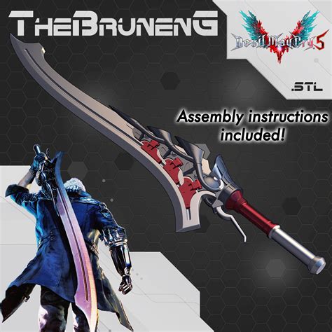 😈 Dmc5 Devil May Cry 5 Nero Red Queen Sword Cosplay 3d Print Model・ Stl