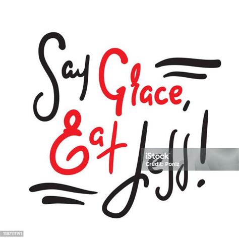 Vetores De Diga Grace Comer Menos Inspirar Citação Religiosa