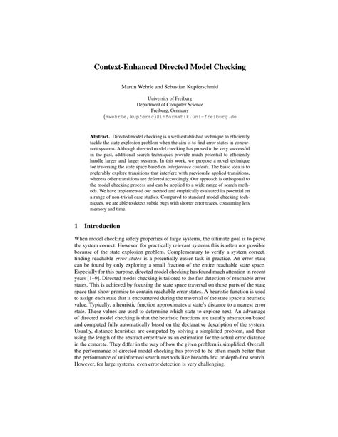 Pdf Context Enhanced Directed Model Checking