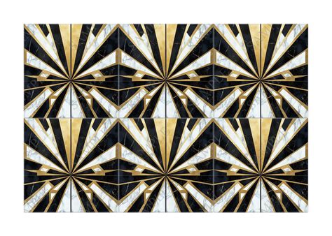 Art Deco Design Ceramic Tile Black And White Kitchen Backsplash Tile