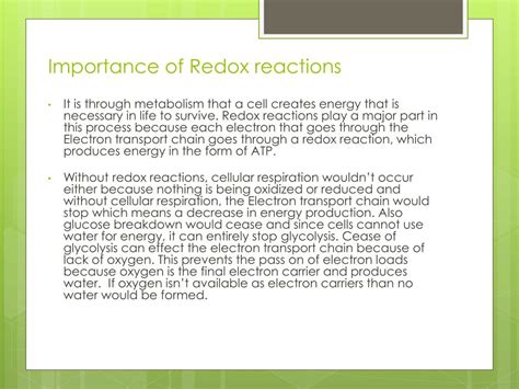 PPT Redox Reactions In Metabolic Processes PowerPoint Presentation Free Download ID
