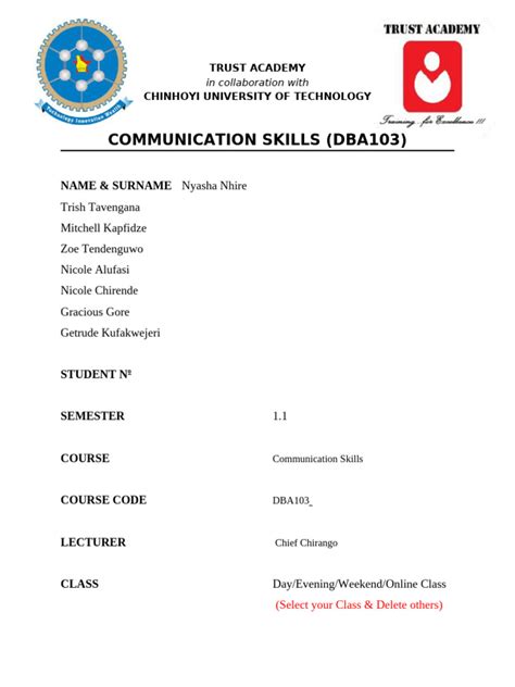 Cut Coursework Assignment Cover Page Pdf