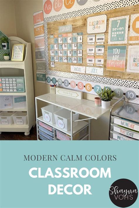 Modern Calm Colors Classroom Decor Bundle Editable Pastel Classroom Theme Classroom Decor