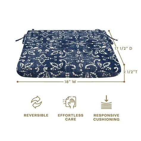 Outdoor Universal Seat Cushion 2 Pack 18 Wide X 175 Deep X 25