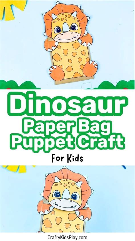 Dinosaur Paper Bag Puppet Easy Dinosaur Craftspaper Bag Puppet