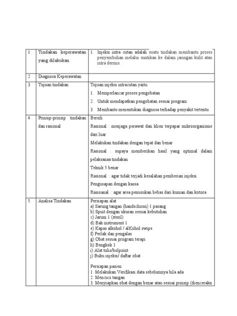 Analisa Tindakan Injeksi Intra Cutan David Septian Pdf