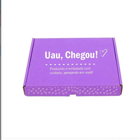 Caixa De Papelão Média N1 23 X 18 X 4 Frase Afetiva Uau Chegou