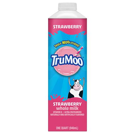 Strawberry Whole Milk Ultra Pasteurized Quart Trumoo®