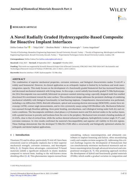 A Novel Radially Graded Hydroxyapatite‐based Composite For Bioactive