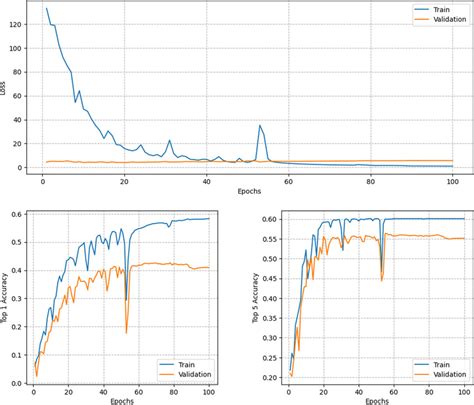 Training Progress Over 100 Epochs Upper Graph Shows The Decrease In