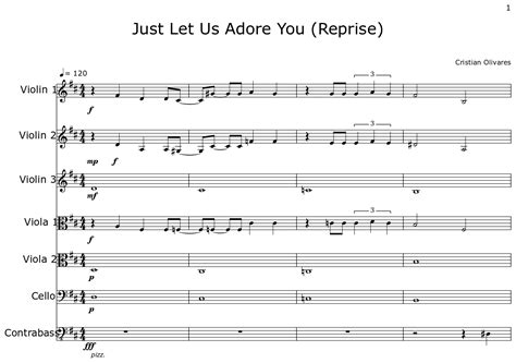 Just Let Us Adore You Reprise Sheet Music For Violin Viola Cello