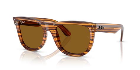 Wayfarer Reverse Sunglasses In Striped Havana And Polar Dark Brown
