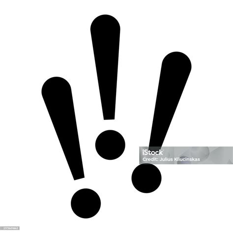 Exclamation Mark Vector Icon Three Exclamation Points Sign Isolated On