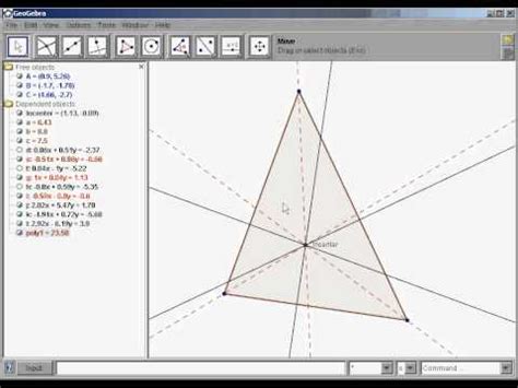 How To Construct The Incenter Of A Triangle In Geogebra YouTube