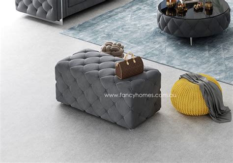 Buy Kt 001 Rectangle Fabric Button Tufted Ottoman Online Fancy Homes