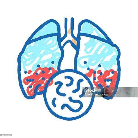 Infectious Disease Tuberculosis Icon Doodle Illustration Stock