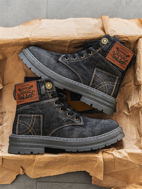 Logan Denim Lace Up Utility Boots Rosewood And Co Llc