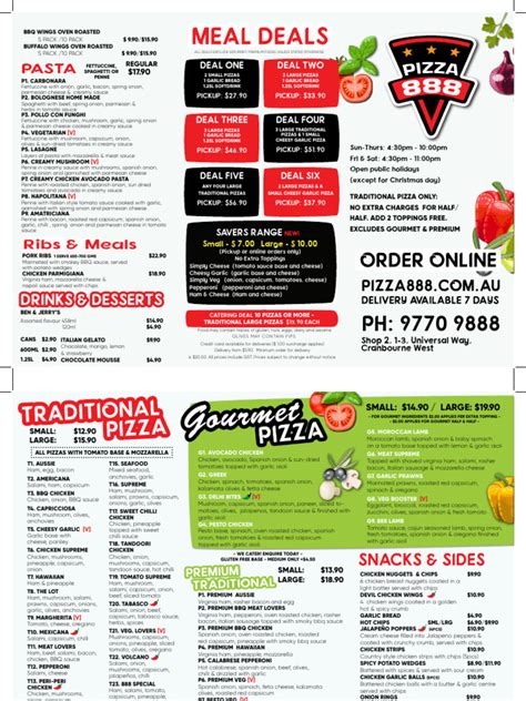 Cw Menu Pdf Capsicum Pizza