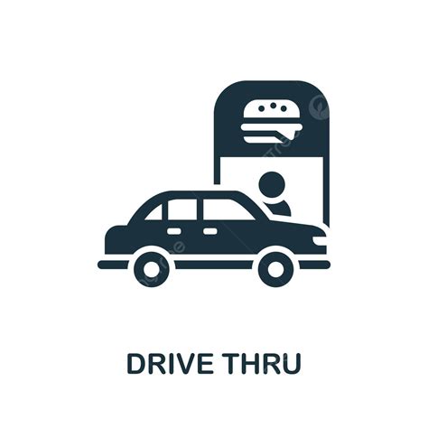 Monochrome Drivethru Icon For Web Design Order Silhouette Delivery Vector Order Silhouette