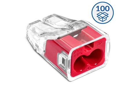 Push In Wire Connector For Solid And Stranded Wires 0 75…4 Mm² 2 Tracks Package 100 Pcs Simet