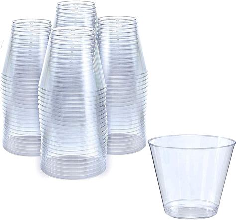Prestee Small Clear Plastic Cups 5oz 400pk Hard Disposable Cups Plastic Wine Cups