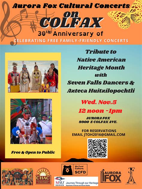 Nov 5 Cultural Concerts On Colfax At Fox Celebrates Native American