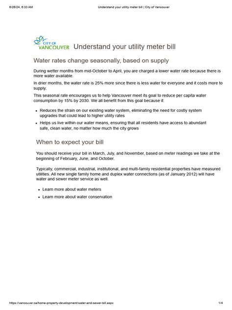Understand Your Utility Meter Bill City Of Vancouver Download Free