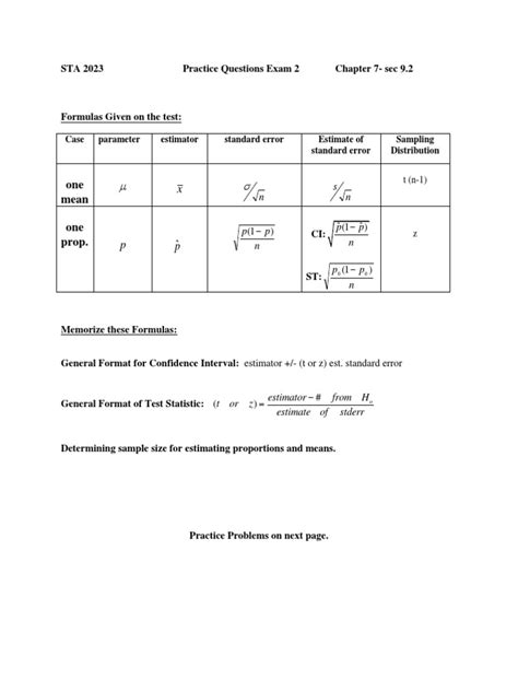one mean one prop case parameter estimator standard error estimate of