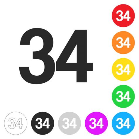 Number 34 Illustrations Royalty Free Vector Graphics And Clip Art Istock