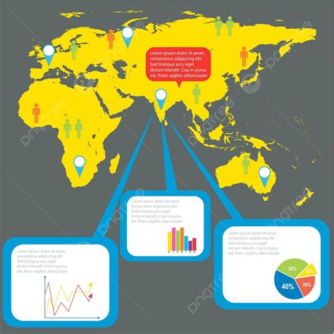 An Infographics With A Map Template Interface Quickly Vector Template