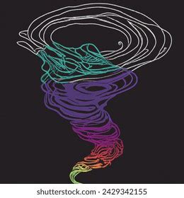 Rainbow Tornado Vector Line Art Ai Generated Image 2429342155