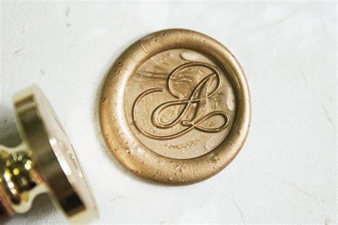 Deluxe Script Font Wax Seal Stamp Custom Initial Wax Stampfancy