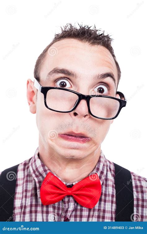 Shocked Nerd Face Stock Image Image Of Shock Background 31489403