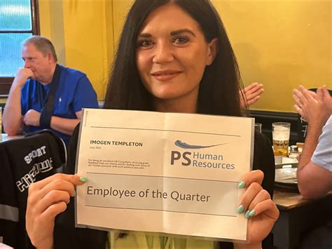 Congratulations To Imogen Templeton Crosby For Winning Employee Of The Quarter The Award Was