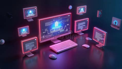 Digital Screens Showcase Web Page Modules Assembling On Display Modern