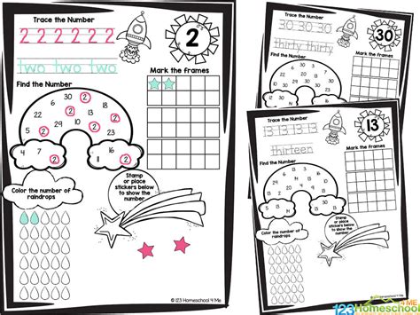 Free Printable Kindergarten Tracing Number Practice Worksheets 1 30 Pdf