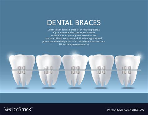 Dental Braces Poster Banner Design Template Vector Image