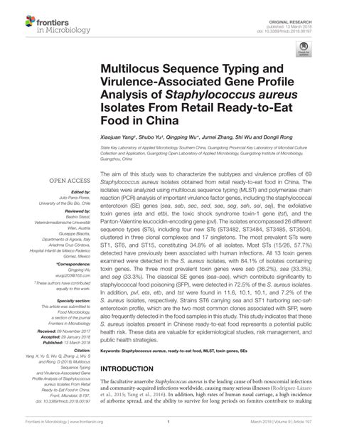 Pdf Multilocus Sequence Typing And Virulence Associated Gene Profile