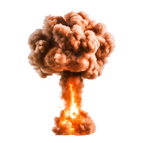 Large Explosive Cloud Of Smoke And Fire Rising From A Ground Explosion