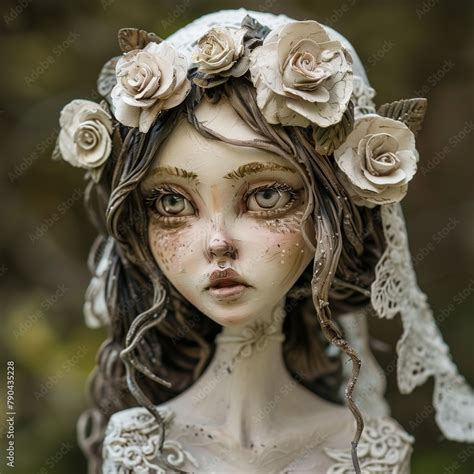 Una Ligeramente Terrorífica Imagen De Una Novia Con Rosas Marchitas